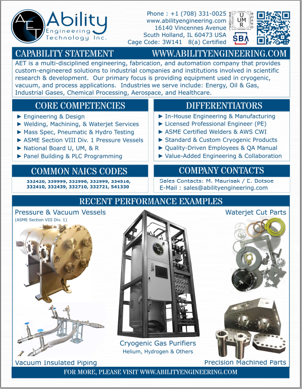 Brochures - Chicago - AET - Metal Fabrication - Cryo